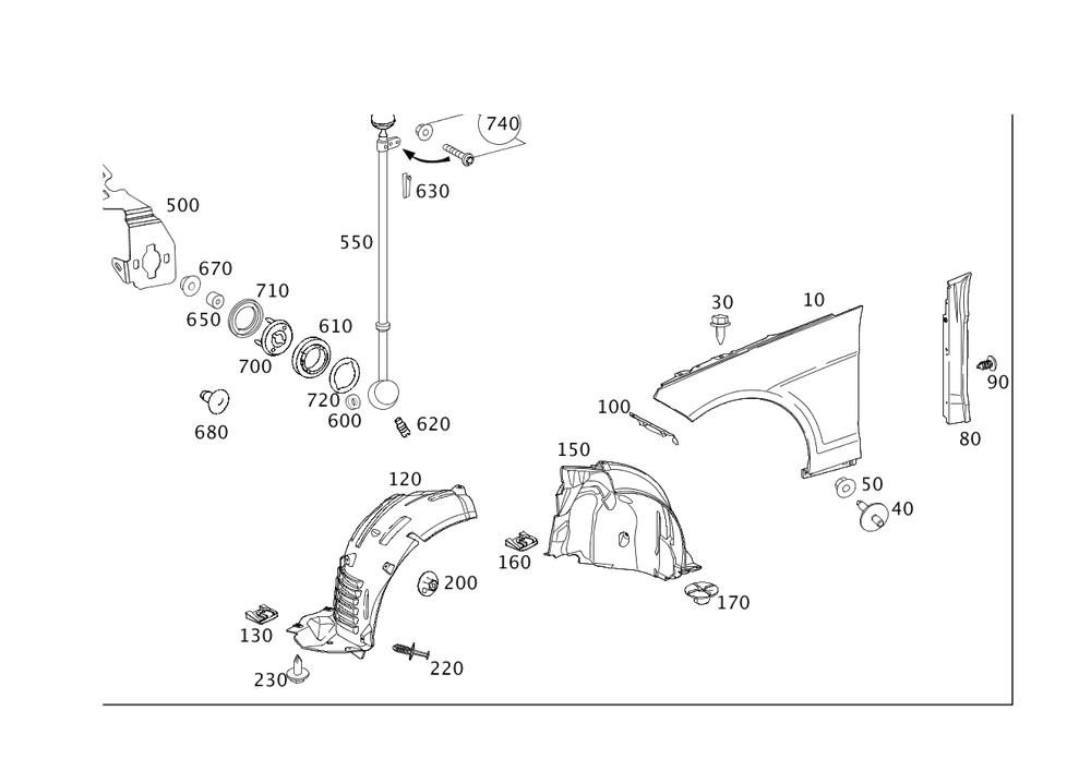 212-690-43-30 - Wheel House Covering 2006-2016 Mercedes-Benz | Mercedes ...