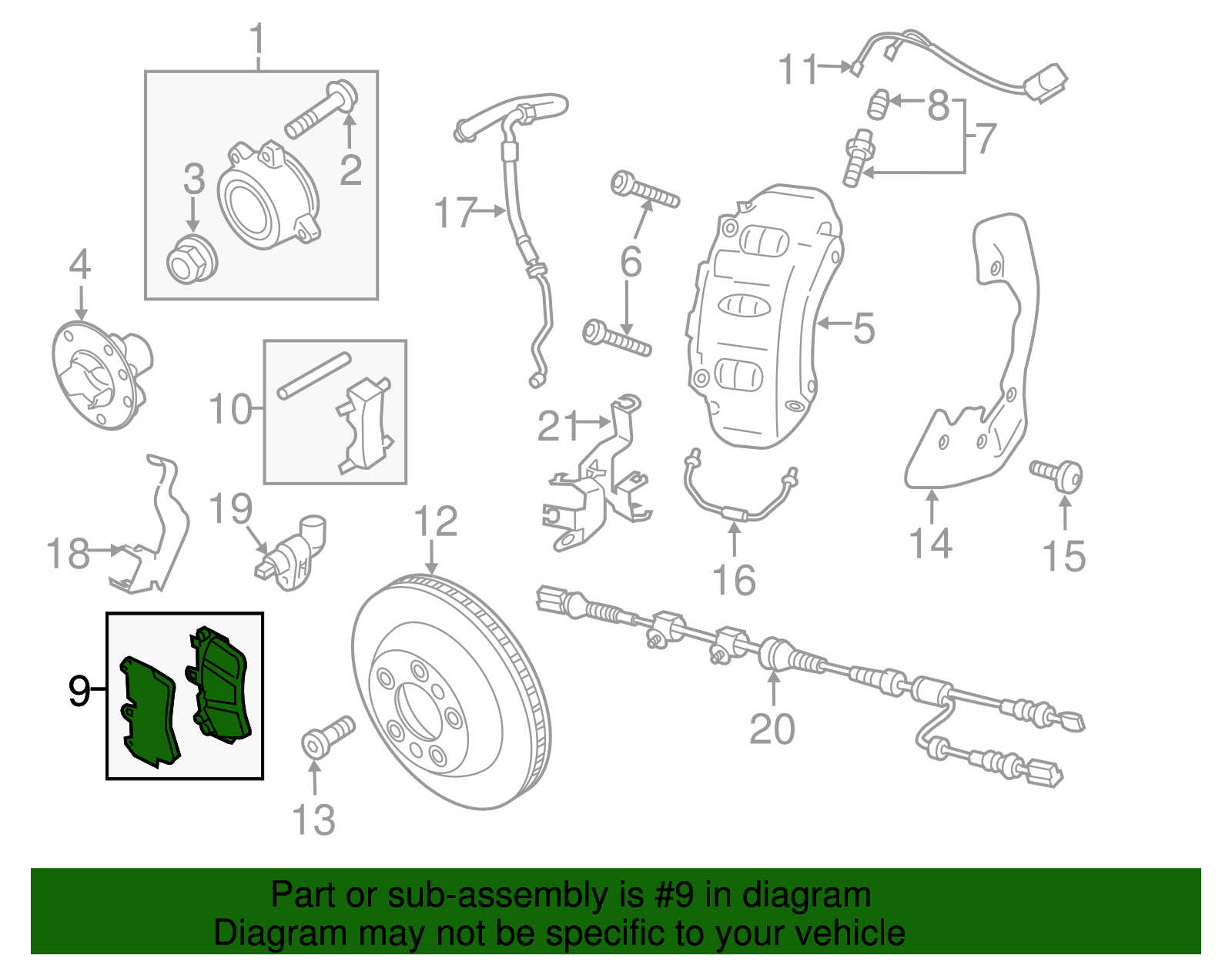 7P6-698-151-G - Brake Pads Front 2011-2015 Volkswagen Touareg ...