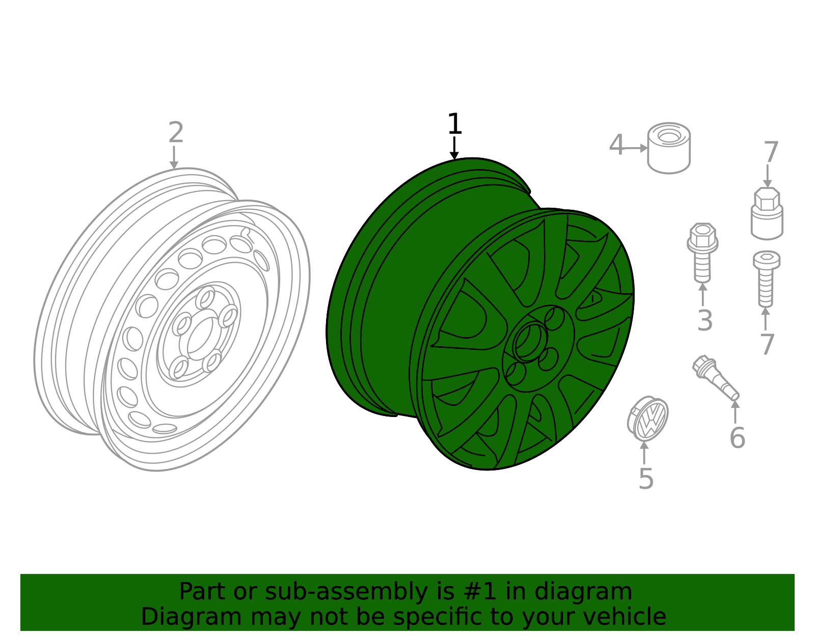 3CM-601-025-B-FZZ - Wheel, Alloy 2020-2023 Volkswagen Atlas Cross Sport ...