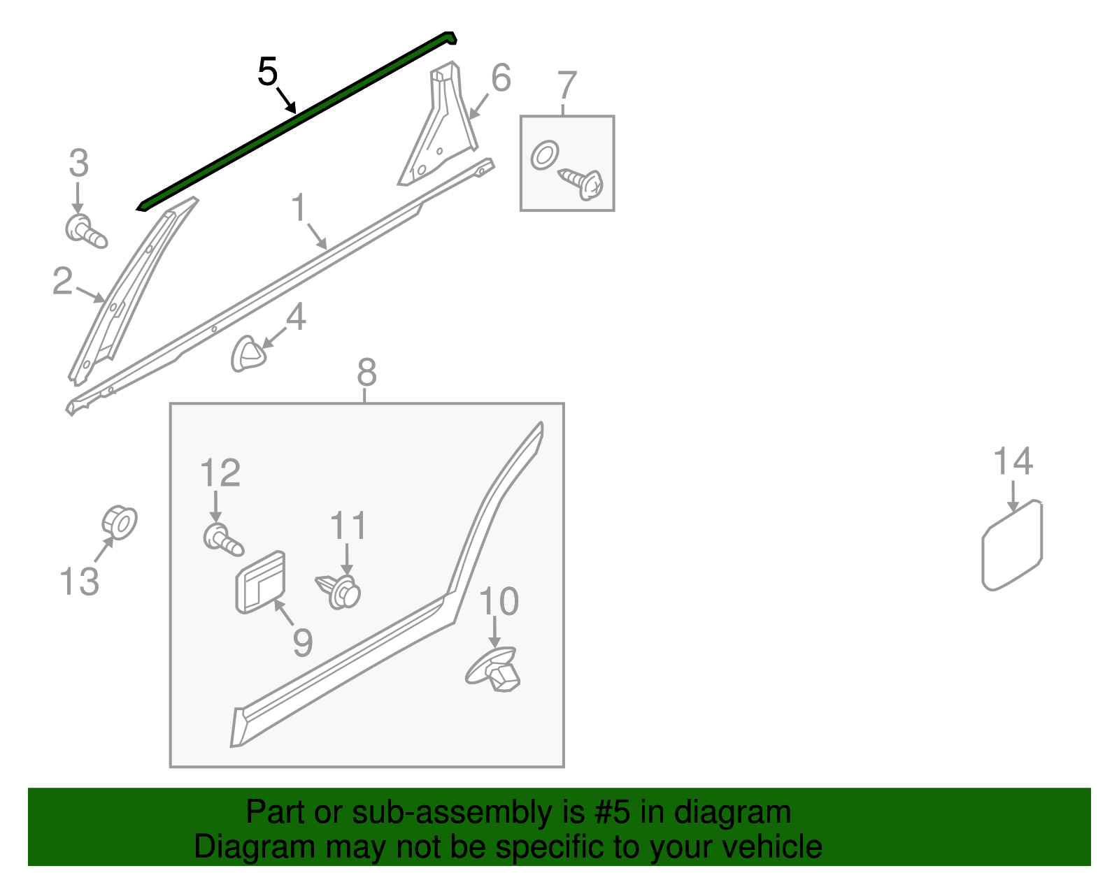 83860-C5002 - Frame Molding 2019-2020 Kia Sorento | Kia.Parts Store