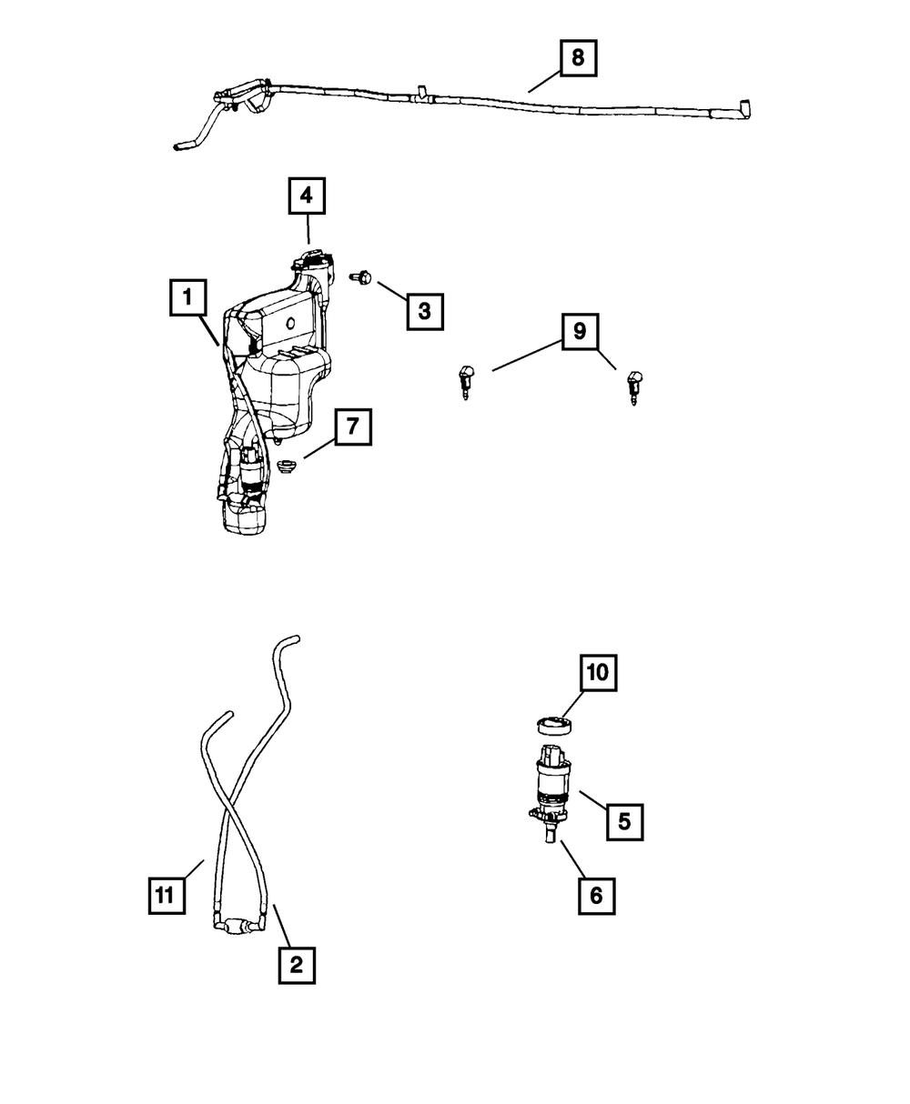 4879439AC - Windshield Washer Hose The Official Mopar eStore
