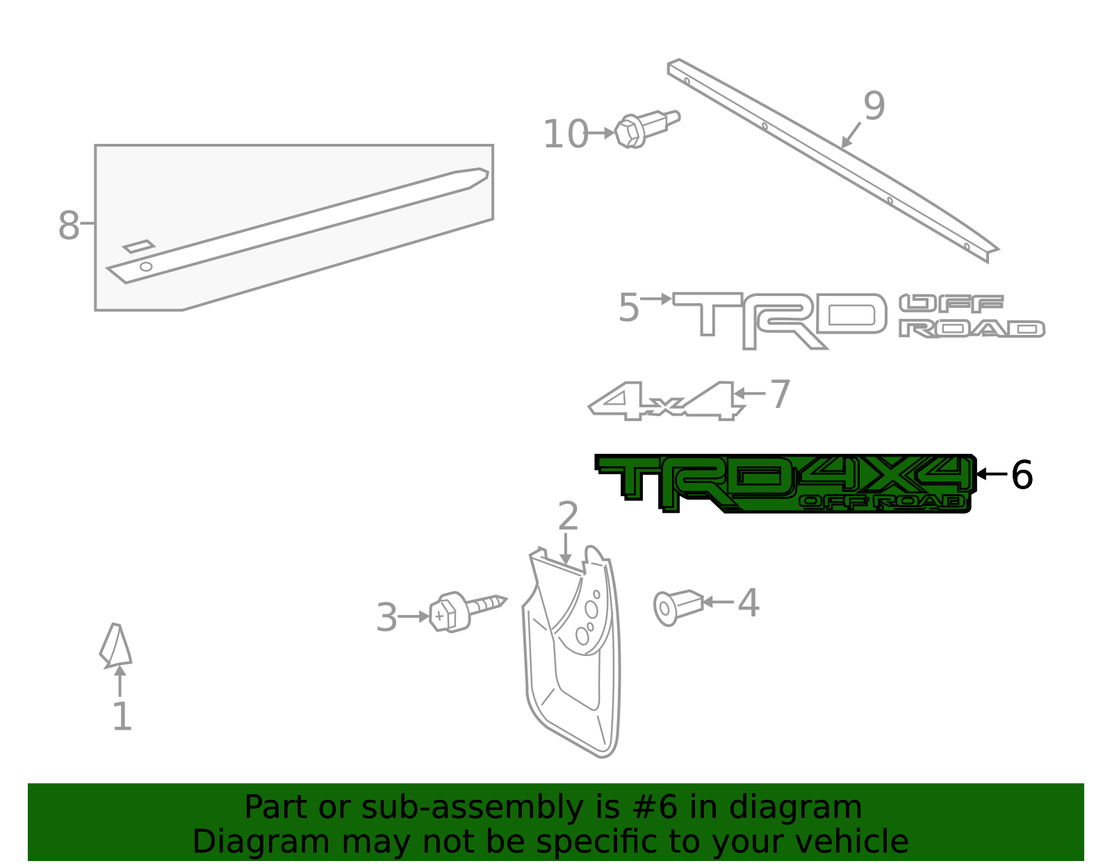 Genuine Official Toyota Truck Bed Decal (Left, Right, Rear) part# 75996 ...
