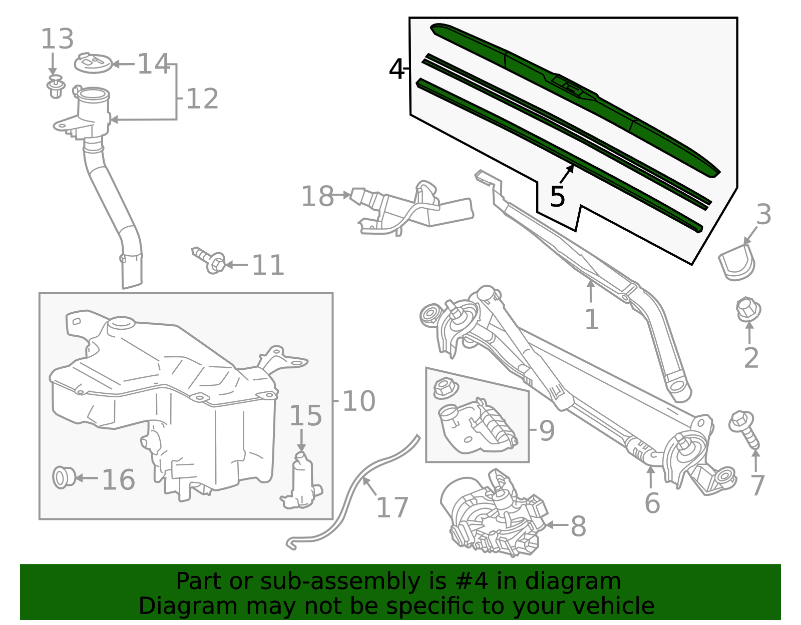 2024-2025 Toyota Grand Highlander Wiper Blade 85222-0E160 | MotorMotor