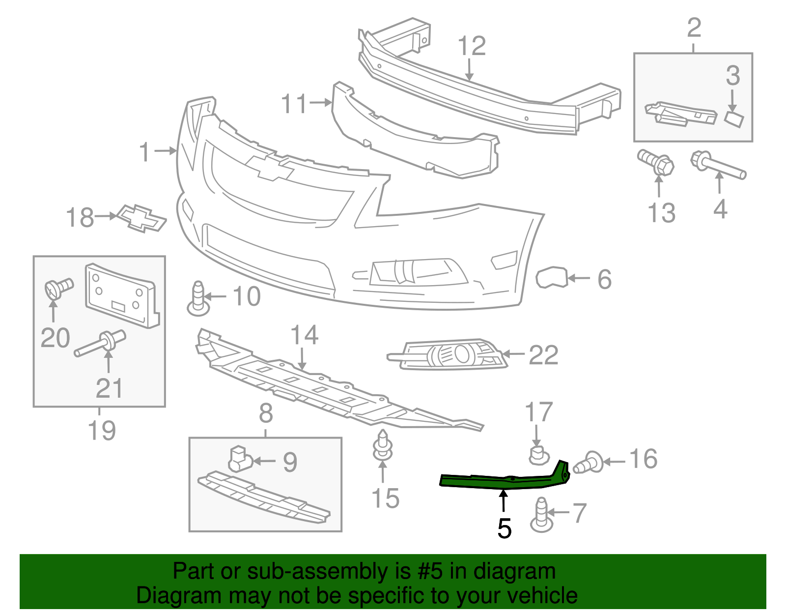 95963876 - Passenger Side Front Bumper Fascia Outer Bracket 2011-2016 ...