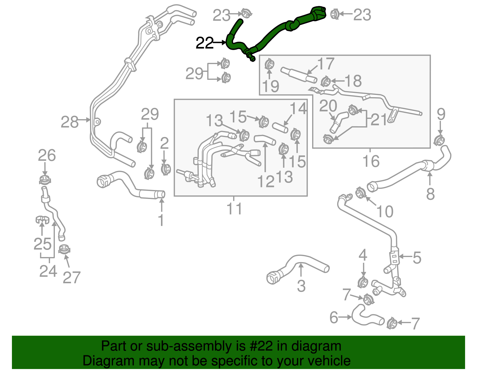 2015 Volkswagen Golf Reservoir Hose 5Q0-122-109-K | Wolfsburg Parts Direct