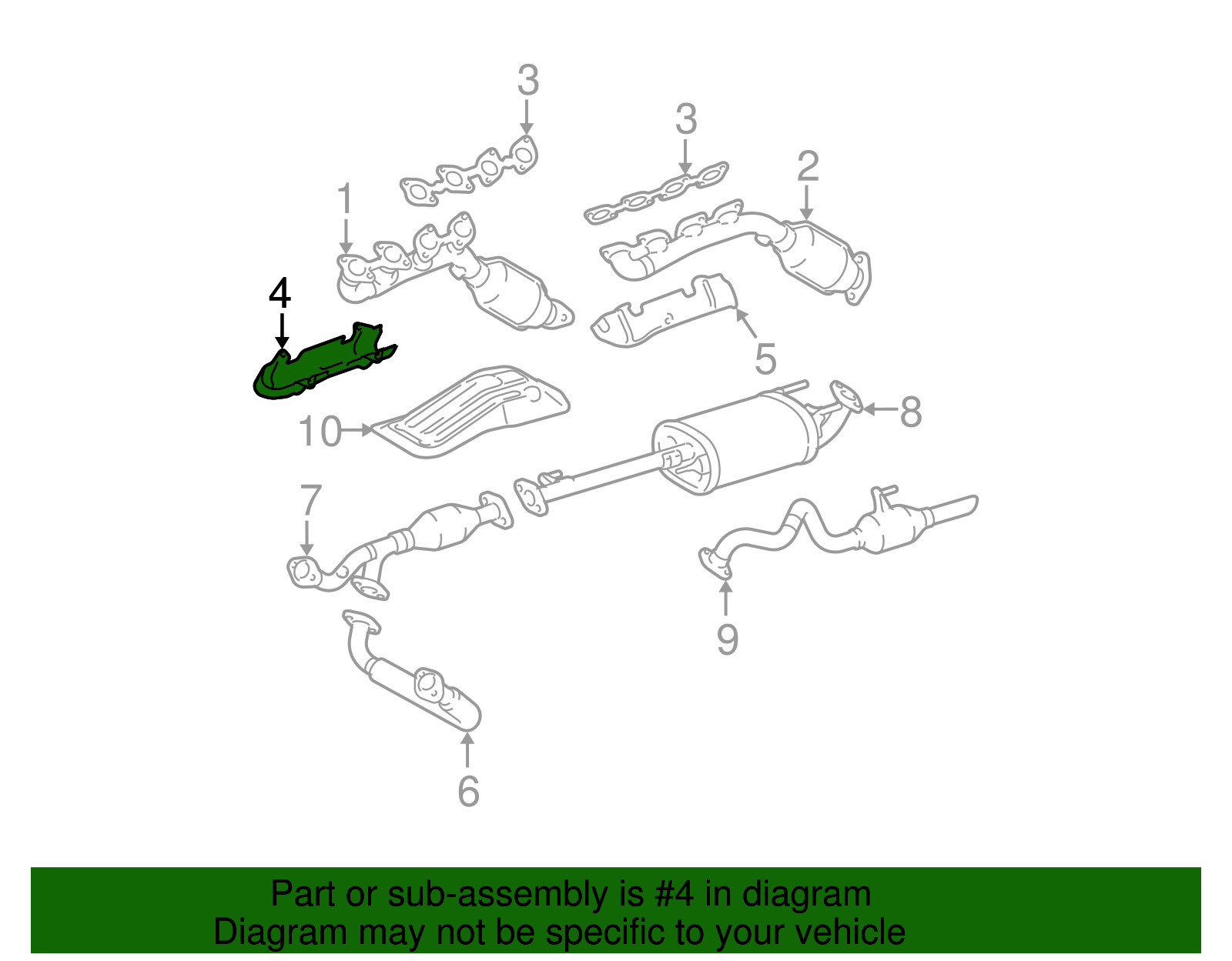2003-2004 Toyota 4Runner Manifold Cover 17167-50140 | Toyota Parts Center