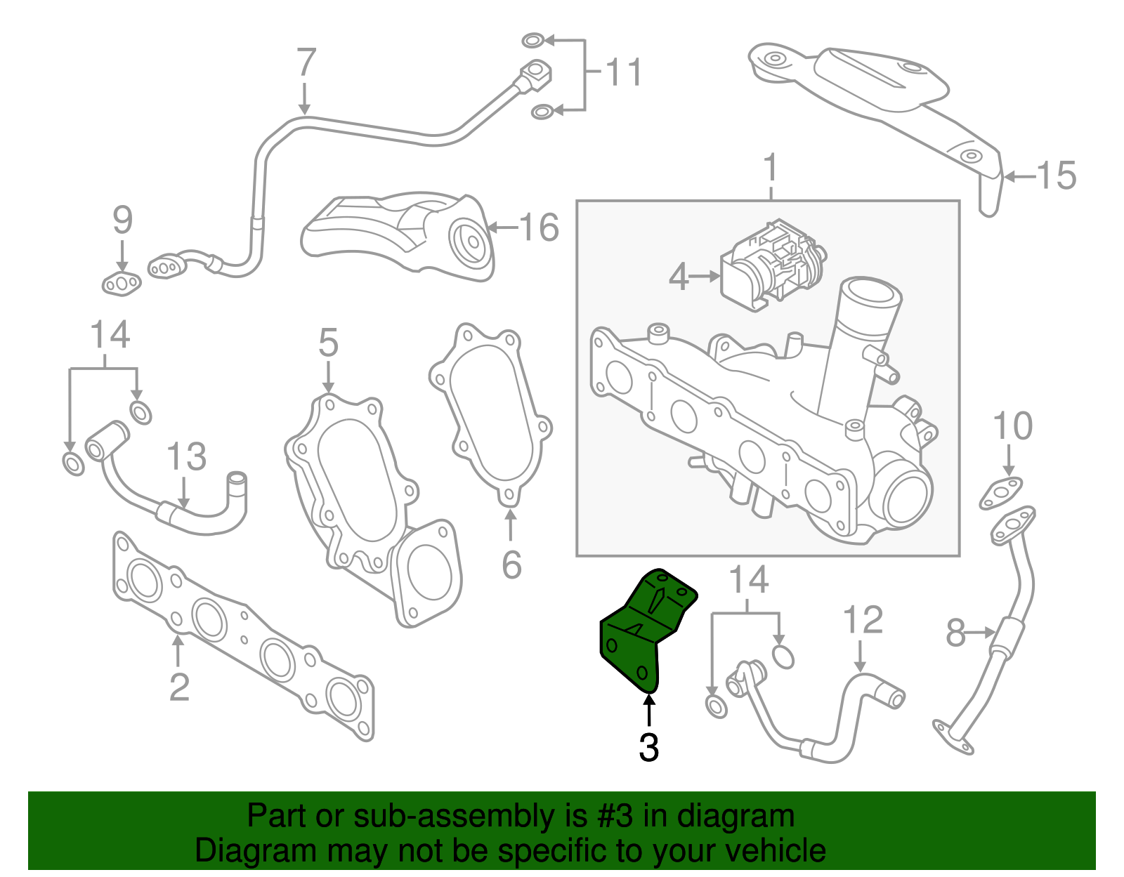 2011-2016 Kia | Turbocharger Bracket | 28527-2G500 | Kia Auto Parts