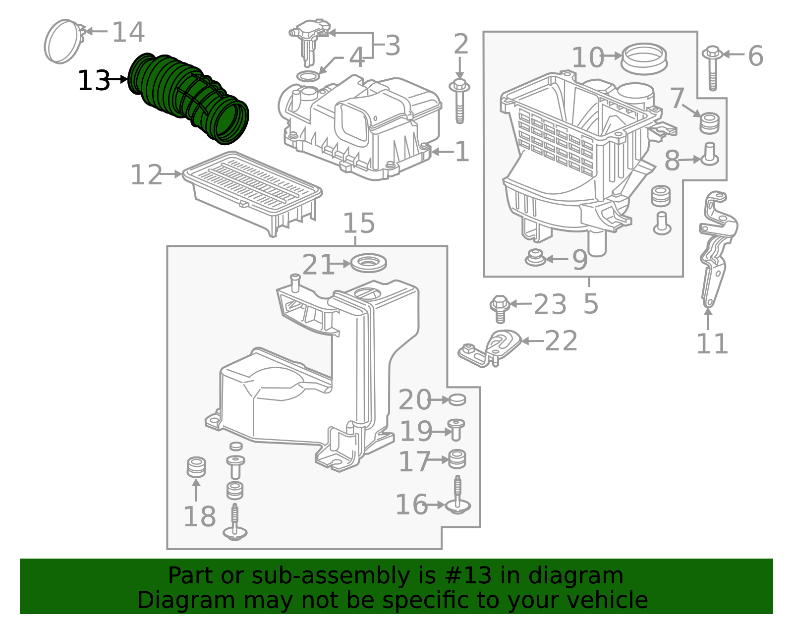 2016-2021 Honda Civic Engine Air Intake Hose 17225-5AA-A00 | OEM Parts ...