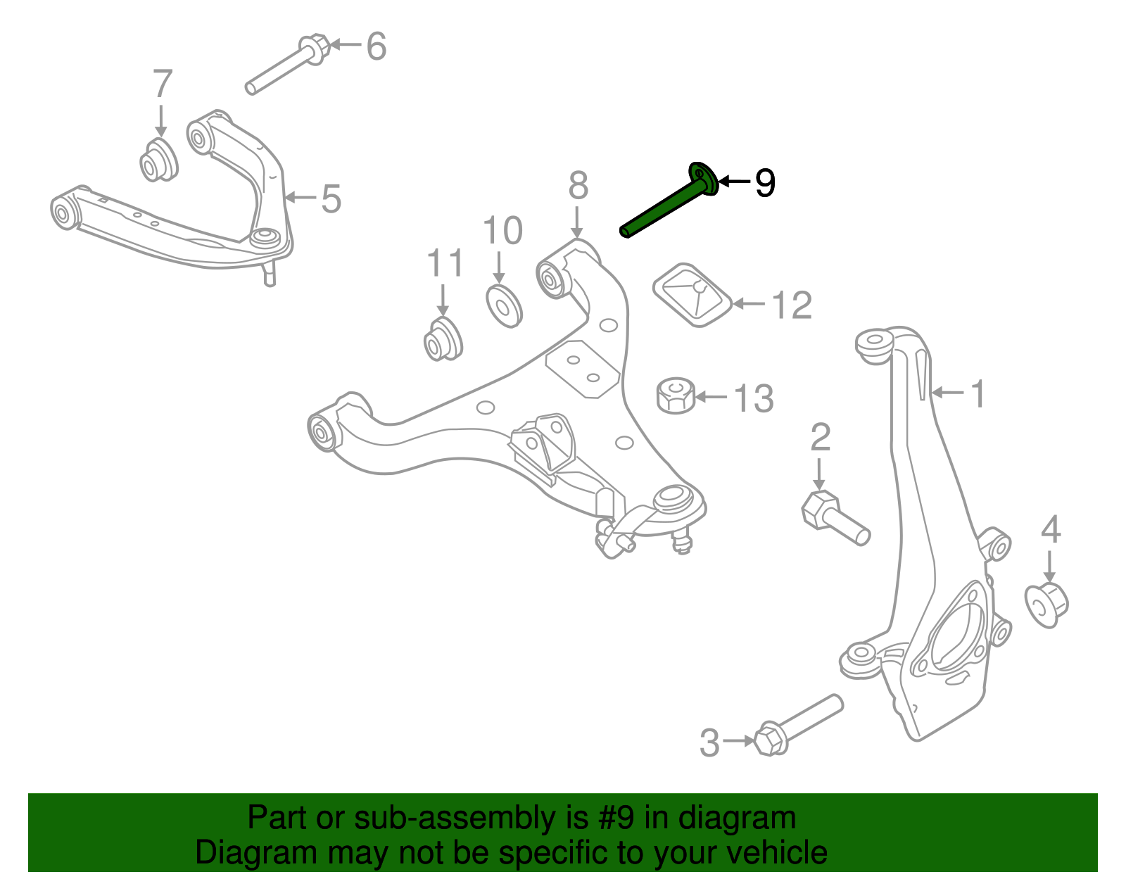 54580-1LA1B - Ft Lower Control Arm Rear Bolt 2011-2020 Infiniti ...