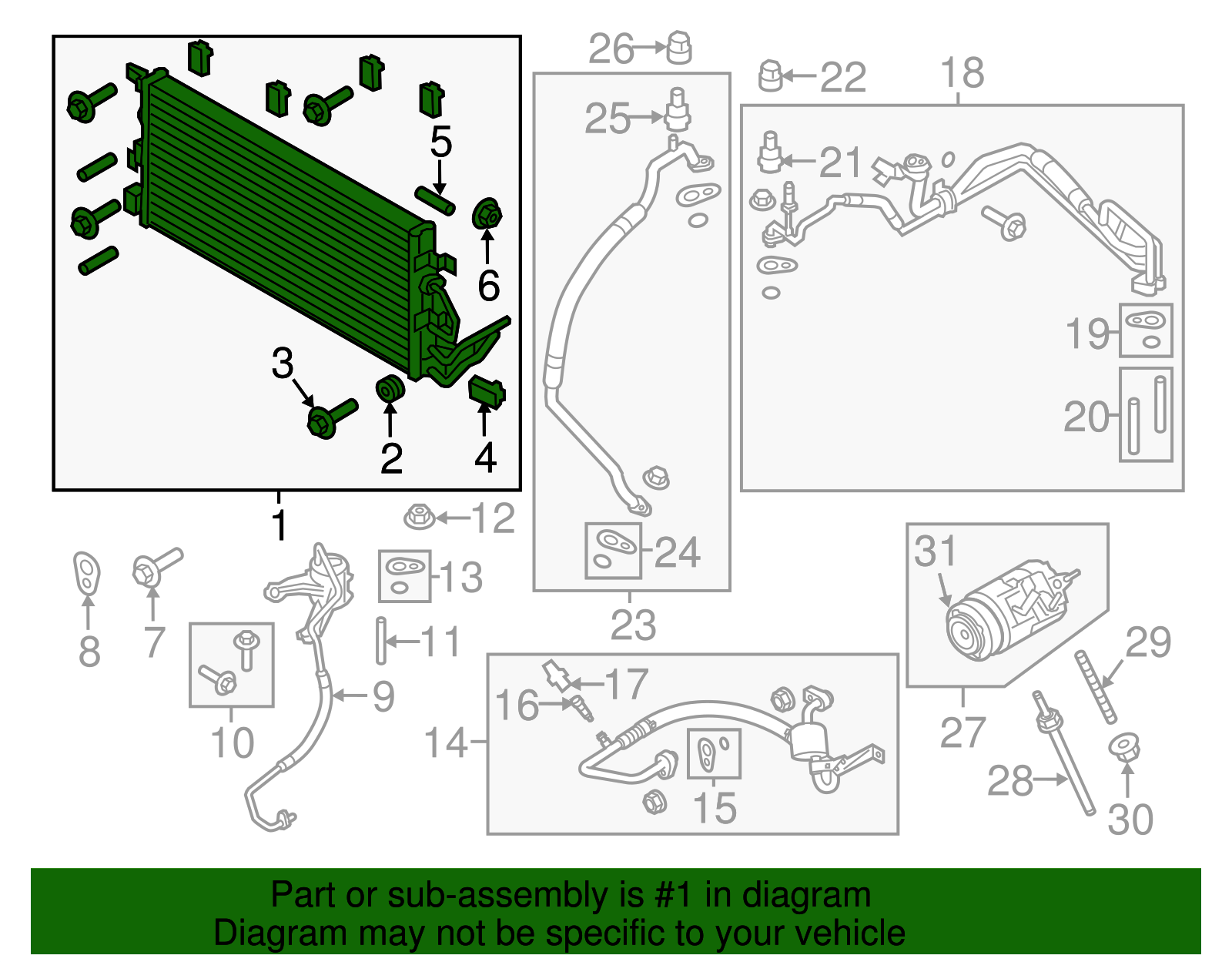 Genuine OEM Ford Part - Condenser DB5Z-19712-F | Genuine OEM Ford Parts ...