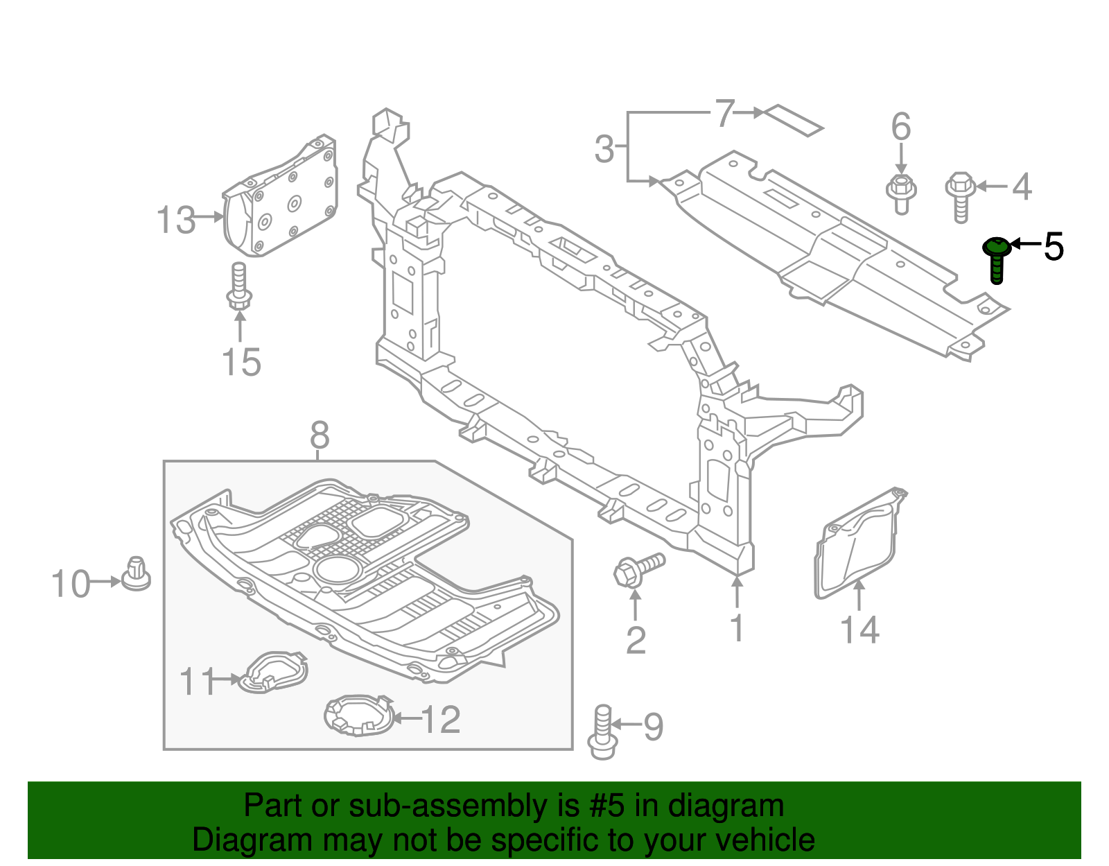 2014-2025 Kia Bumper Cover Spacer Panel Screw 1249305167E | TascaParts.com