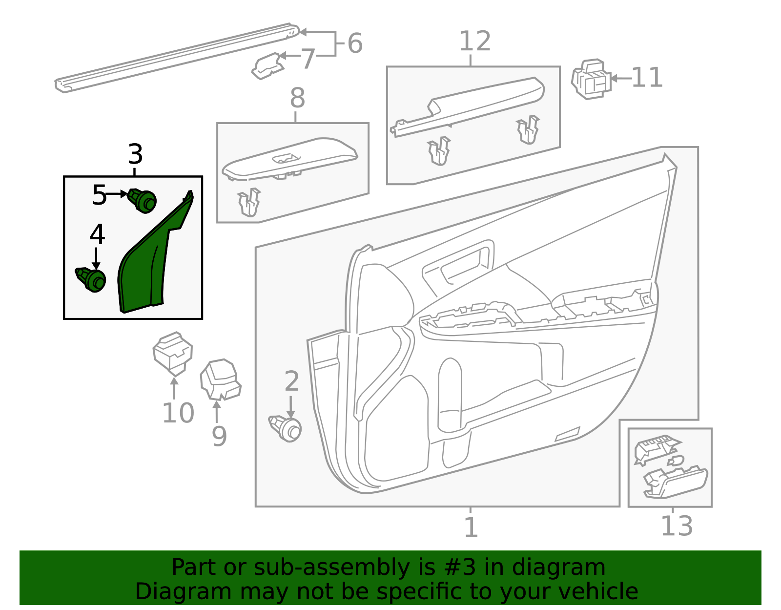 2012-2014 Toyota Camry 2012-2014 Toyota Camry - Corner Trim 67491-06090 ...