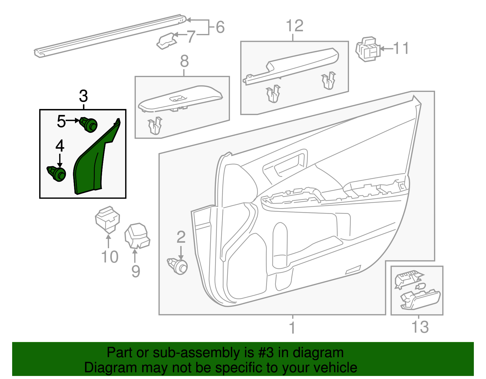 Genuine Toyota Corner Trim part# 67492-06090 for 2012-2014 Toyota Camry ...