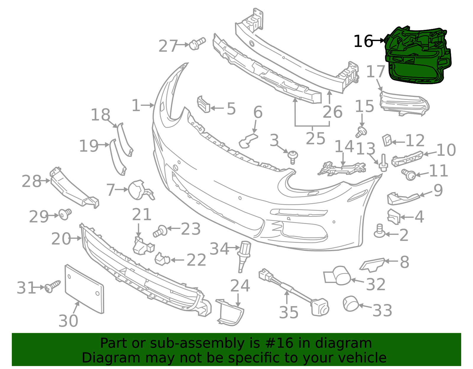 2014-2016 Porsche Panamera Turn Signal Light Assembly Bracket 970-505 ...