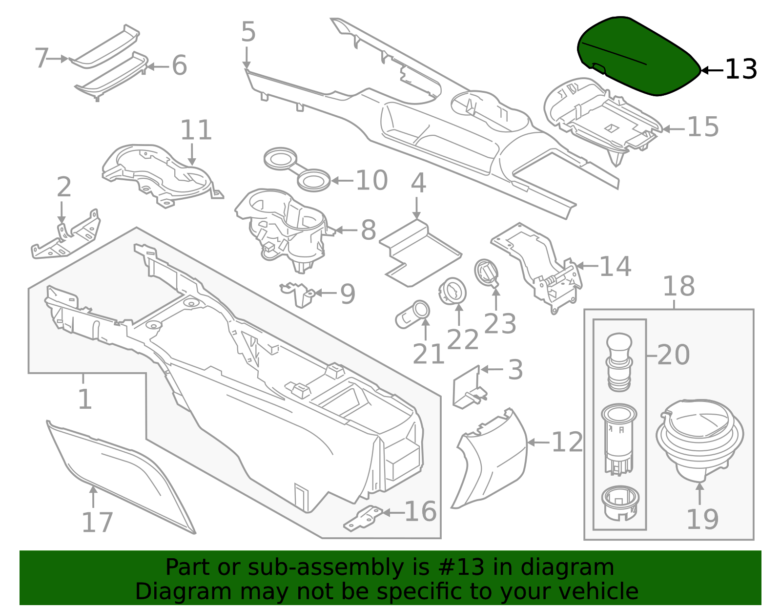 2015-2023 Ford Mustang Compartment Door FR3Z-6306024-BG | TascaParts.com