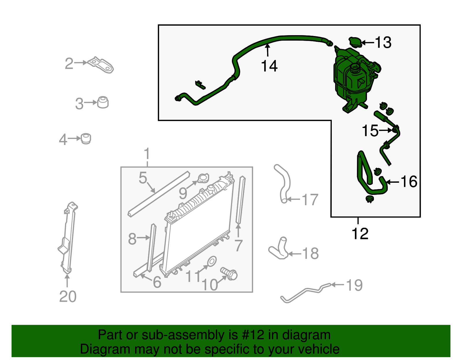 2010-2012 Nissan Pathfinder Reservoir Assembly 21710-ZL00A | Nissan RVA