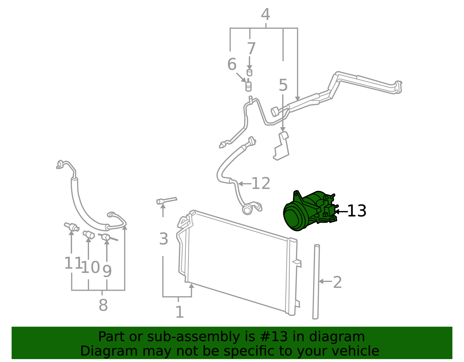 2006-2011 GM Air Conditioning Compressor 21992588 | TascaParts.com