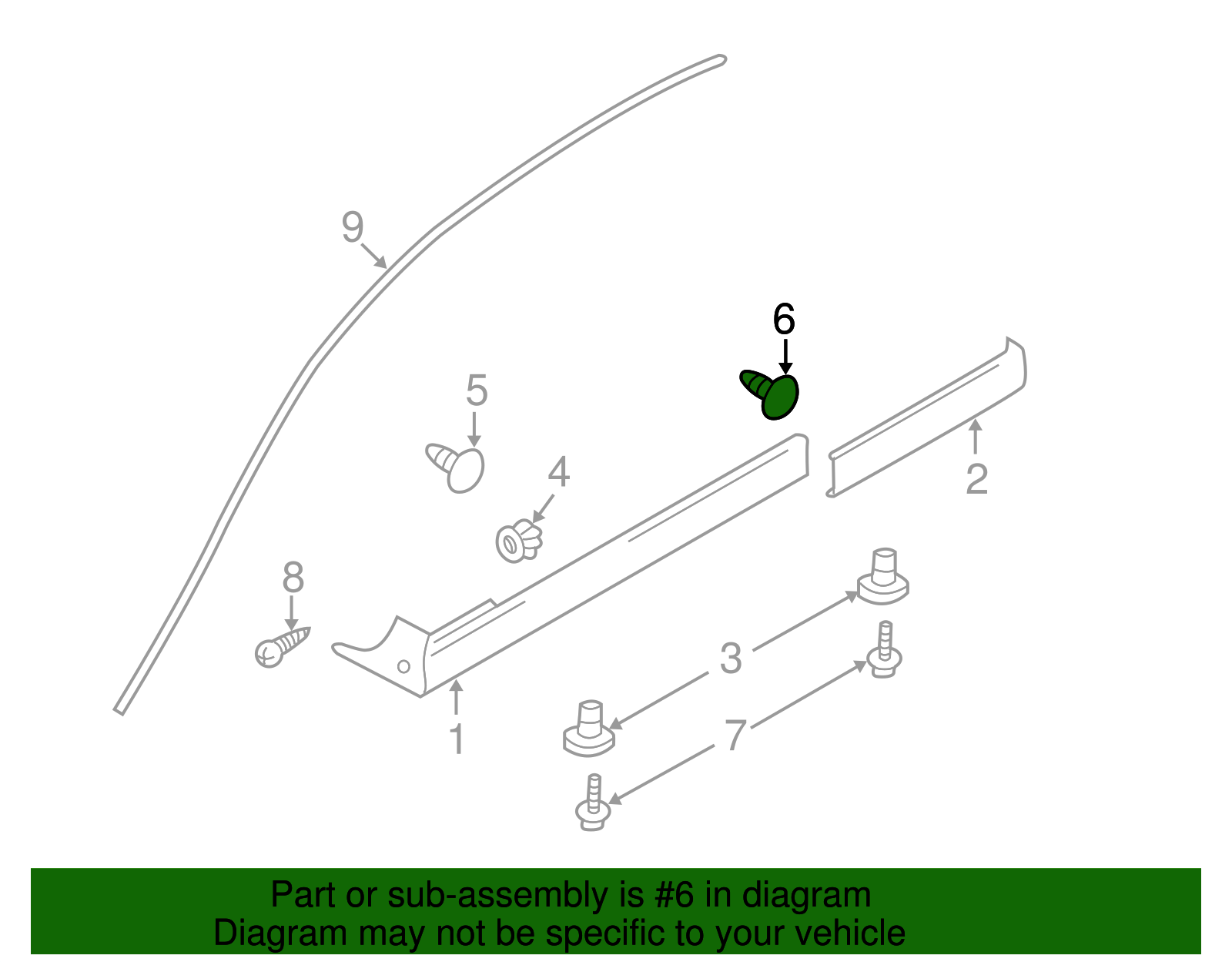 2002-2006 Nissan Altima Rocker Molding Grommet 76848-8J000 | Melloy ...