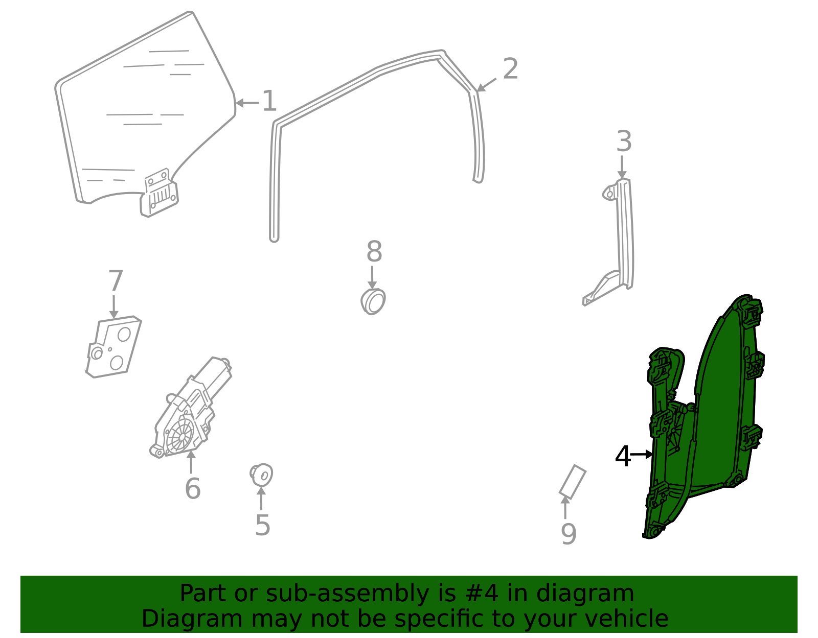 2007-2015 Audi Q7 Window Regulator 4L0-839-461-D | Audi USA Parts