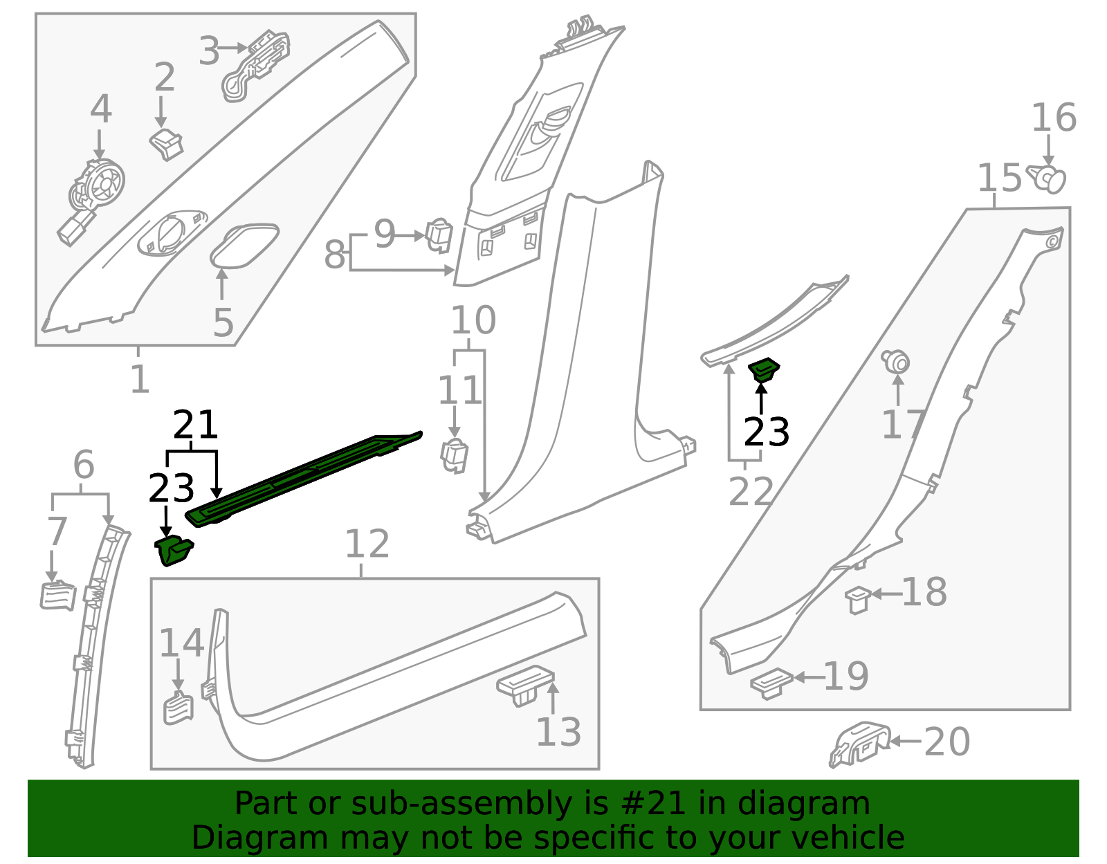 2016-2019 Cadillac CTS Front Side Door Sill Trim Plate 23412895 ...