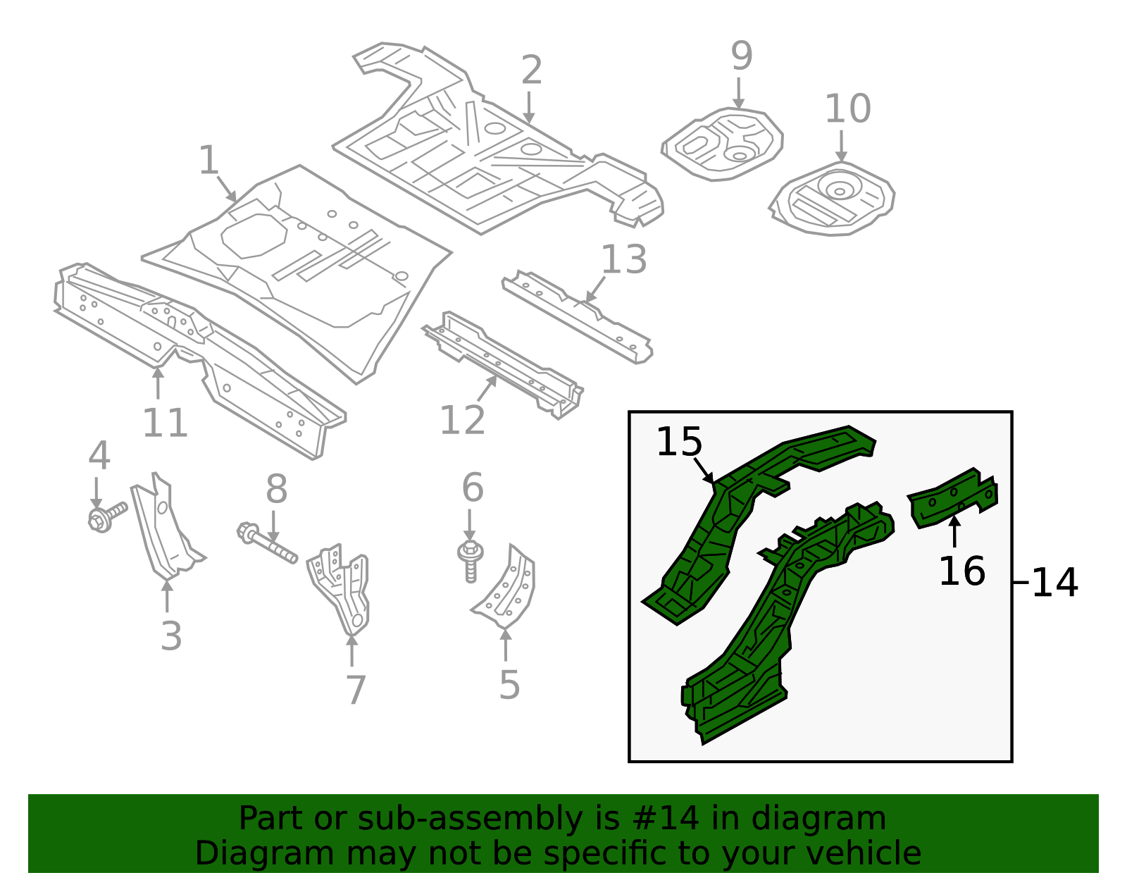 75512W110P - Rear Rail Assembly 2022-2024 Mitsubishi Eclipse Cross ...