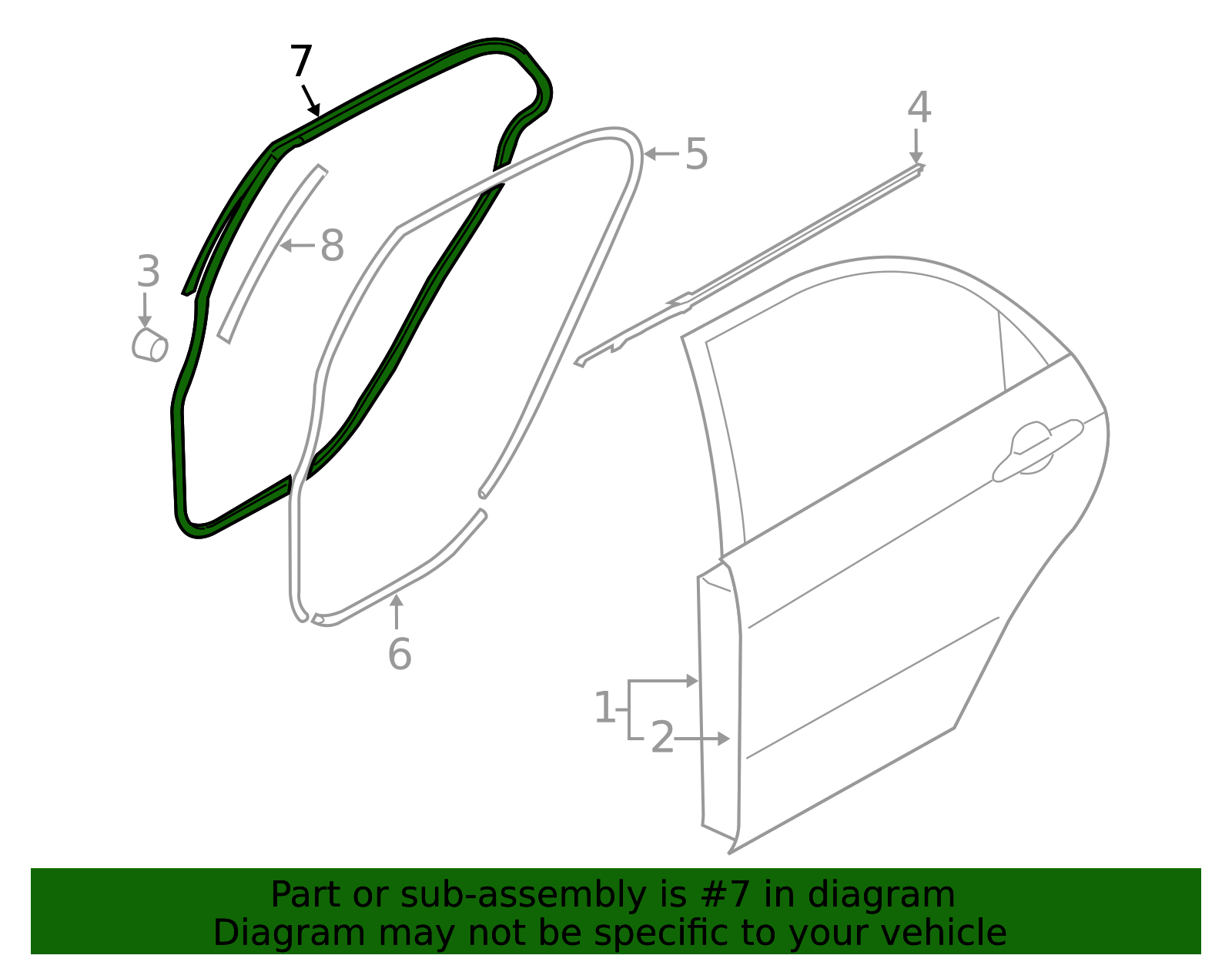83140-2F200 - Door Weather-Strip 2005-2009 Kia Spectra5 | Kia.Parts Store
