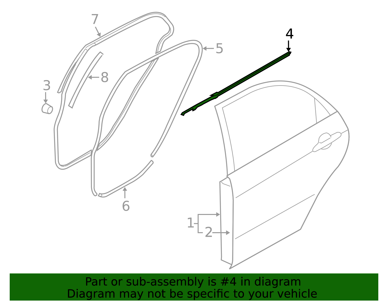 83210-2F201 - Belt Weather-Strip 2005-2009 Kia Spectra5 | Kia.Parts Store