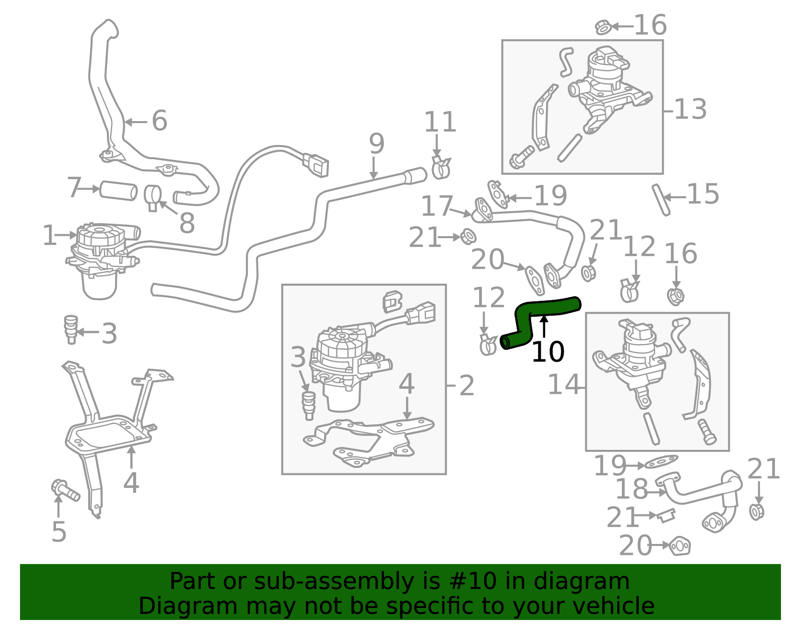 17341-50190 - Secondary Air Injection Pump Hose - 2007-2009 Toyota ...