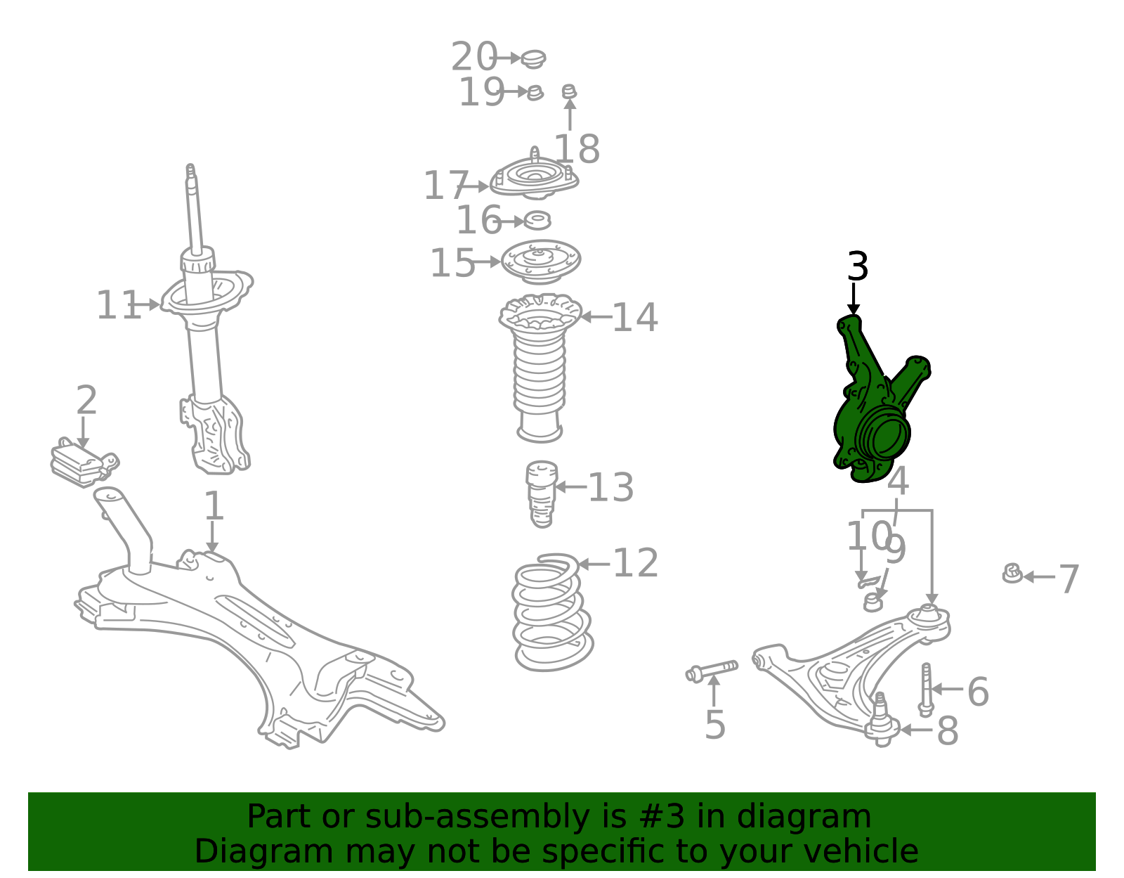 43212-52010 - Knuckle 2000-2005 Toyota Echo | Find Vintage Parts