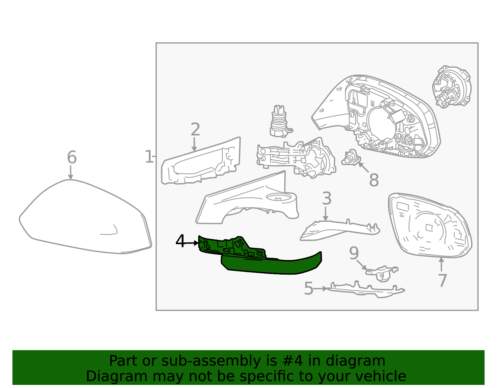 2023-2025 Toyota bZ4X Door Mirror Trim Ring 8791A-42J10 | Toyota Parts ...