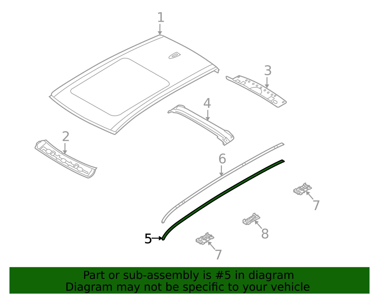 51-13-7-250-402 - High-Quality Roof Molding for 2008-2014 BMW X6 ...