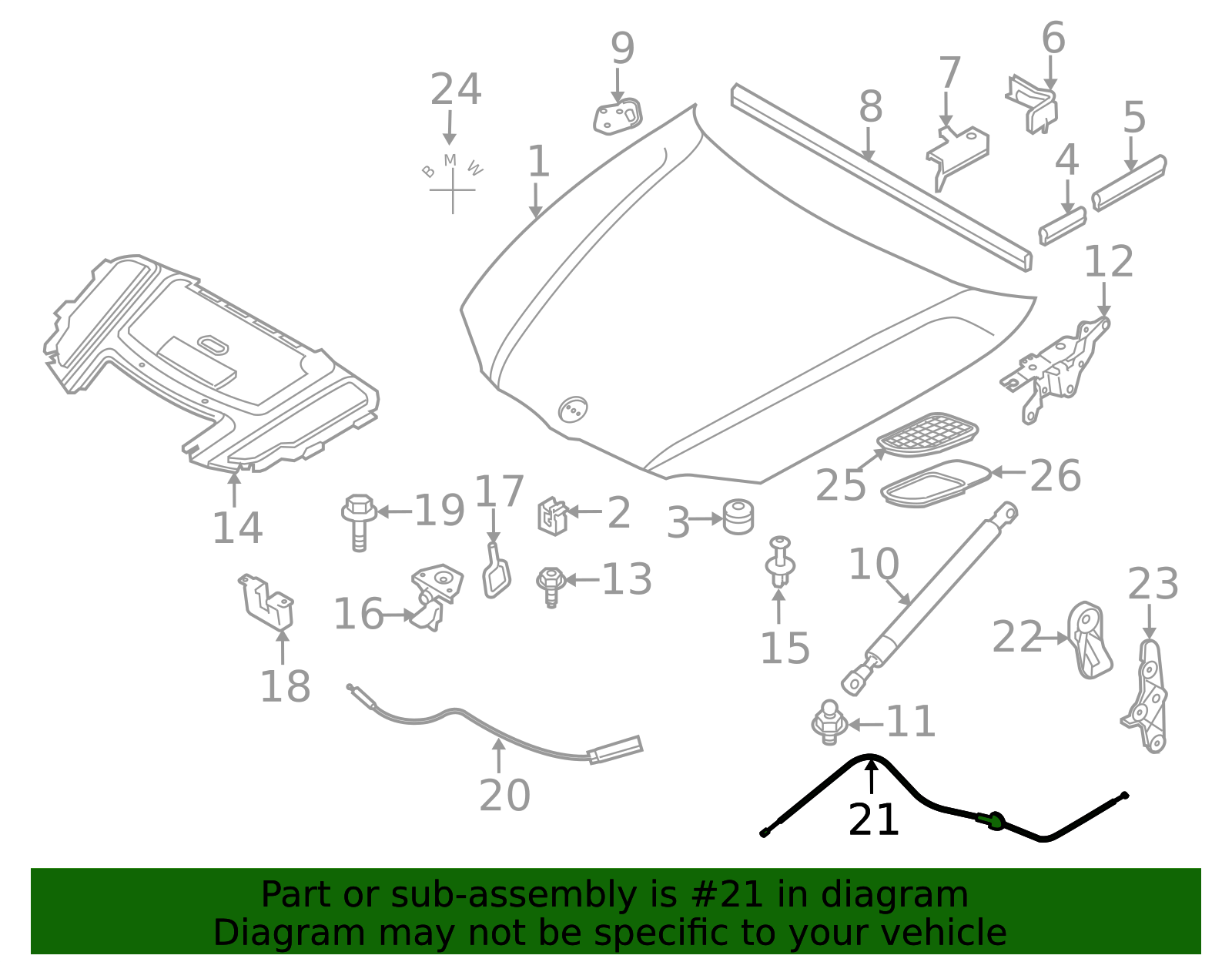 51237201904 - 2007-2015 BMW Hood Release Cable (51-23-7-201-904) | BMW ...