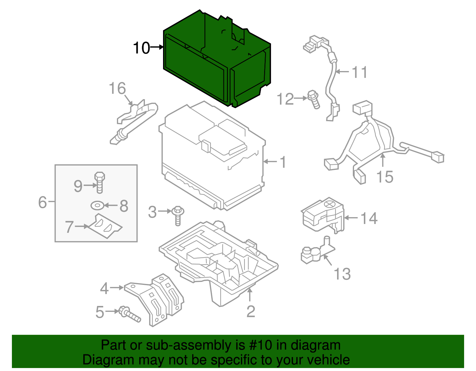 37112-D3680 - 2016-2021 Hyundai Tucson - Battery Cover | Hyundai Parts ...