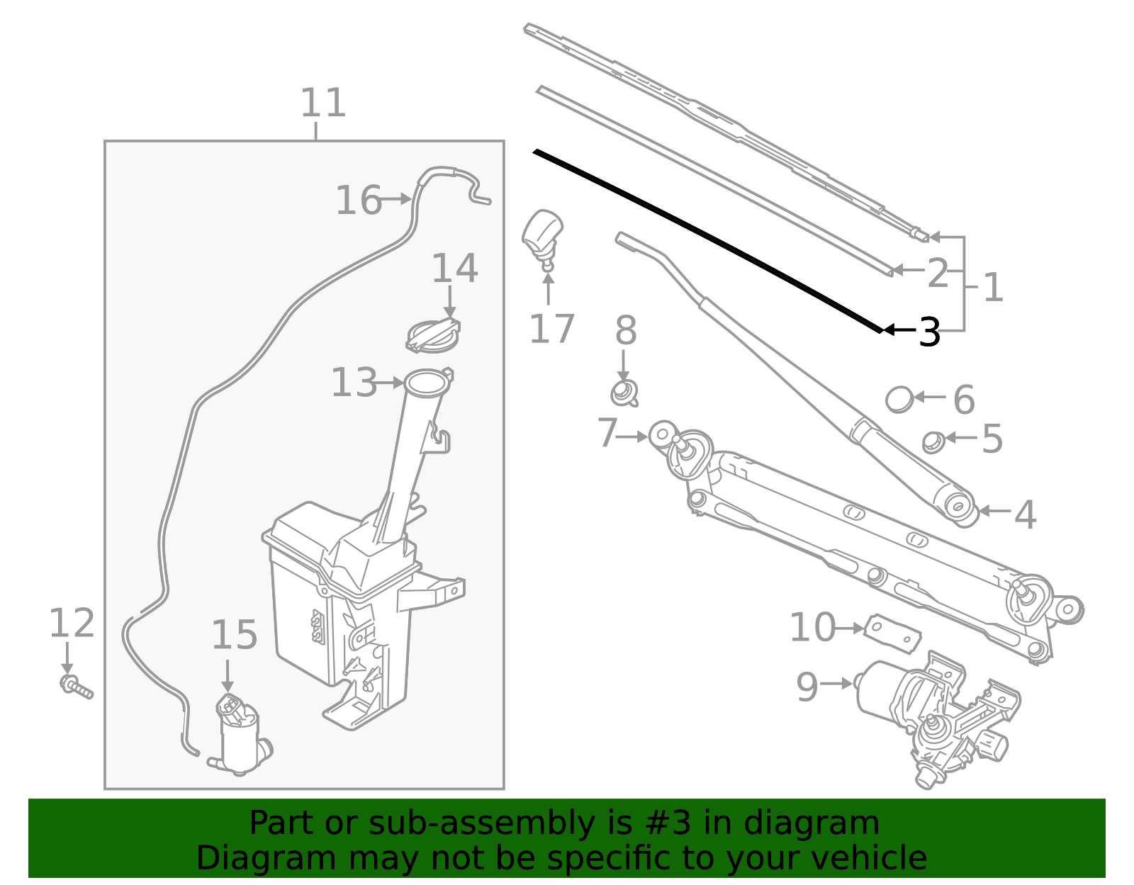 Hyundai - 98355-F9000 - Wiper Blade Rail - 2020-2025 Hyundai Venue ...
