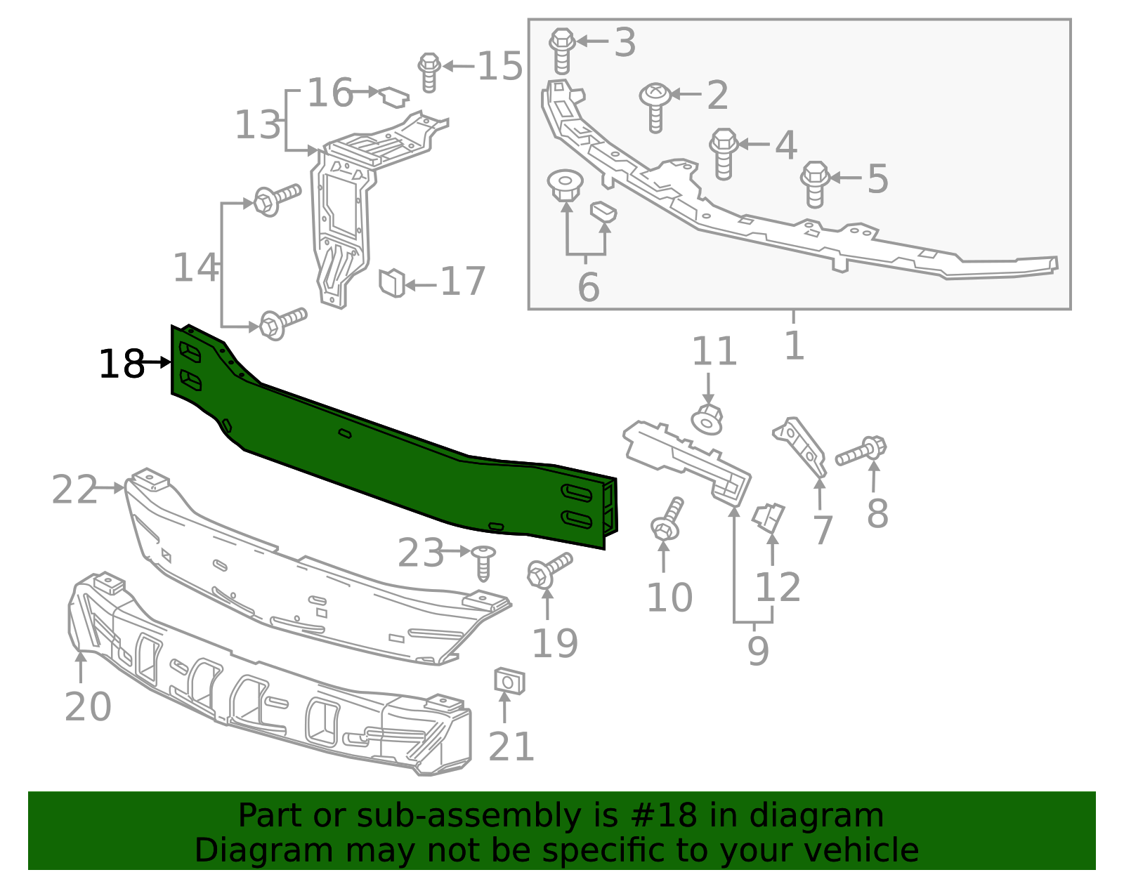 2016-2025 Chevrolet Malibu Front Bumper Impact Bar 23399197 | Capital ...