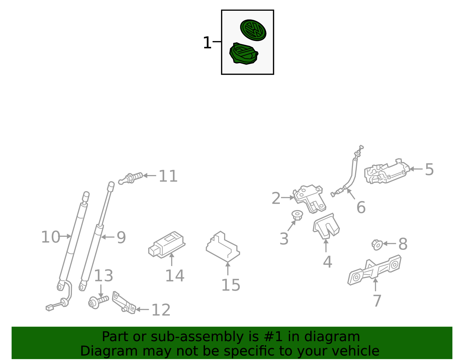 3G0-827-469-JL-FOD - Latch Assembly 2019-2020 Volkswagen Arteon ...