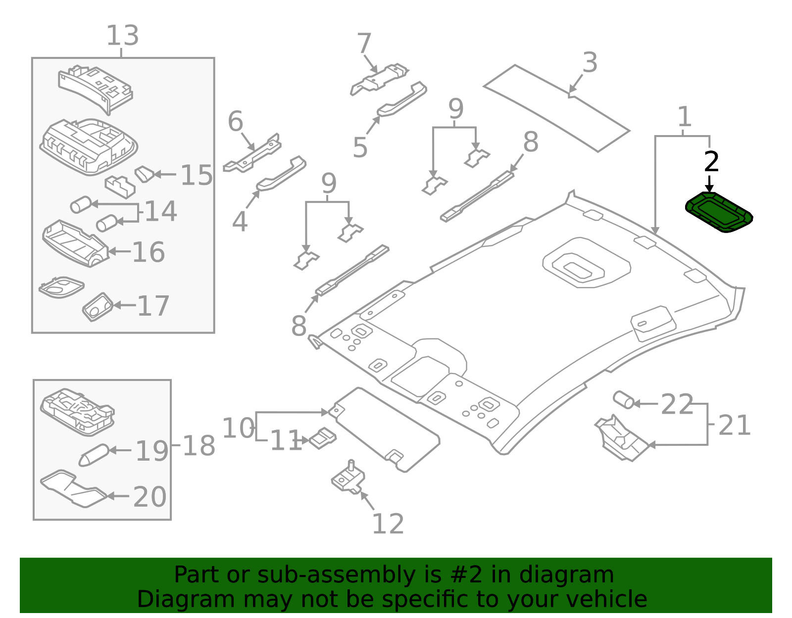 2018-2019 Hyundai Sonata Headliner Plate 85314-C2500 | MotorMotor