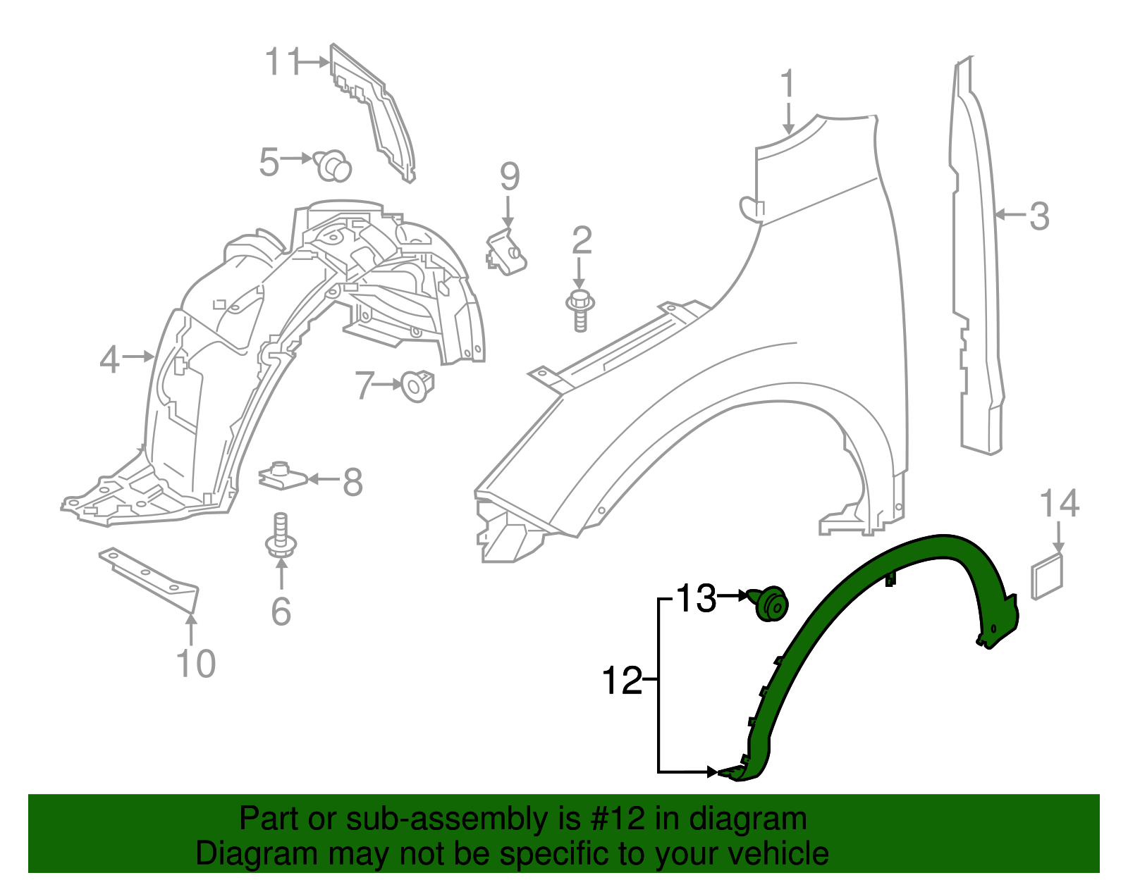 2017-2023 Nissan Wheel Opening Molding 63810-6MA0A | Bill Kay Nissan Parts
