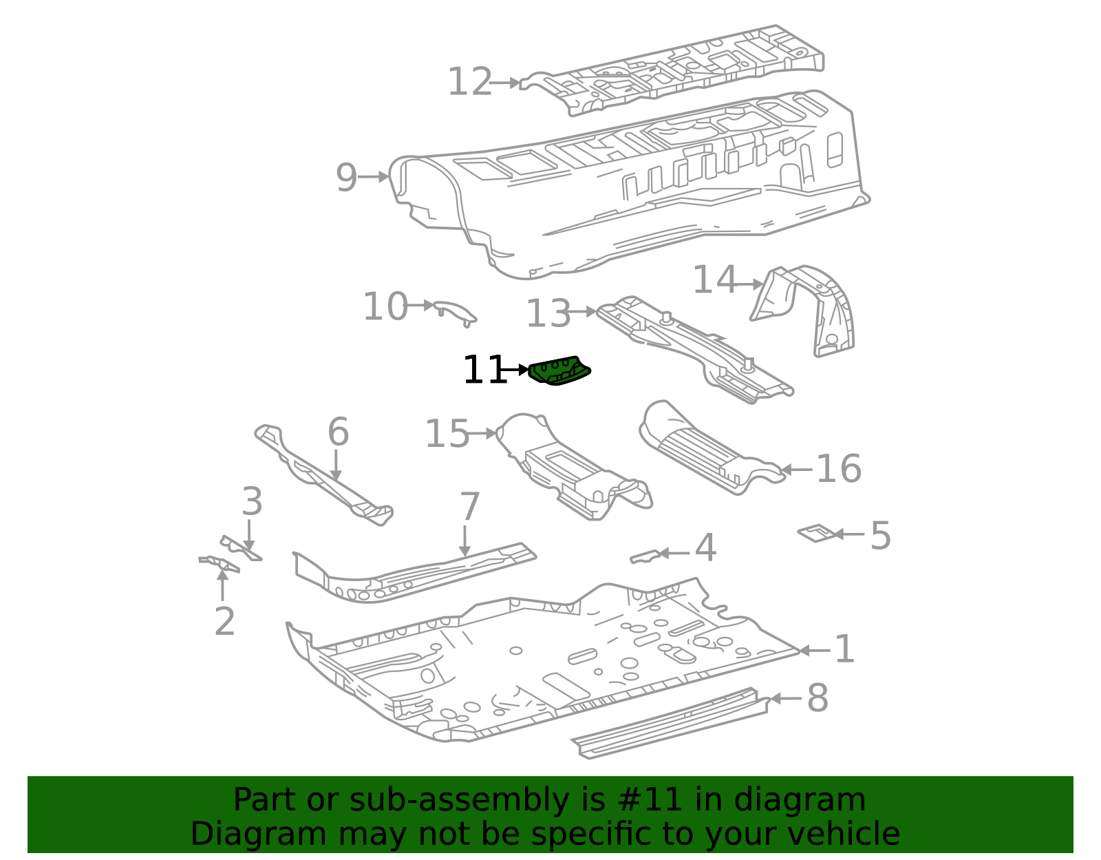 2022-2025 Toyota Mirai Support Plate 57208-62010 | Toyota Parts Center