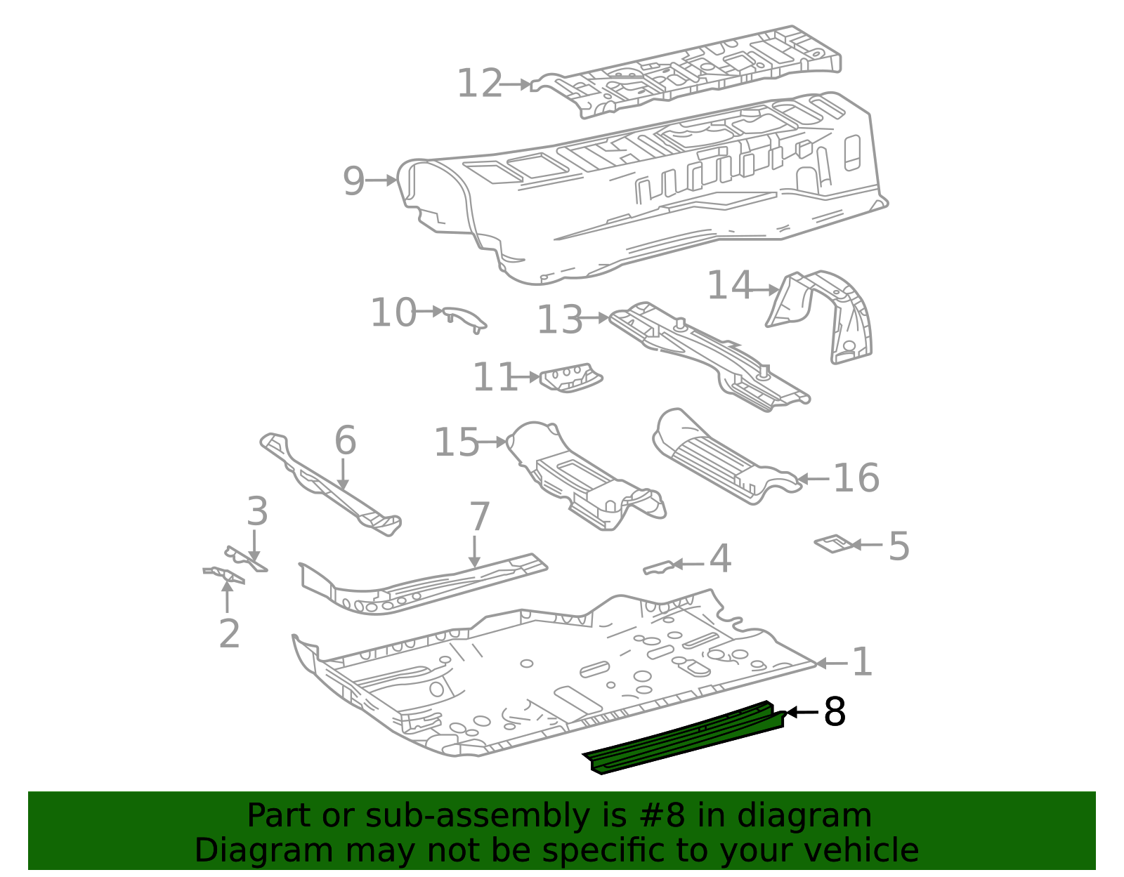 2021-2024 Toyota Mirai Floor Reinforced 57417-62020 | Toyota Parts Center