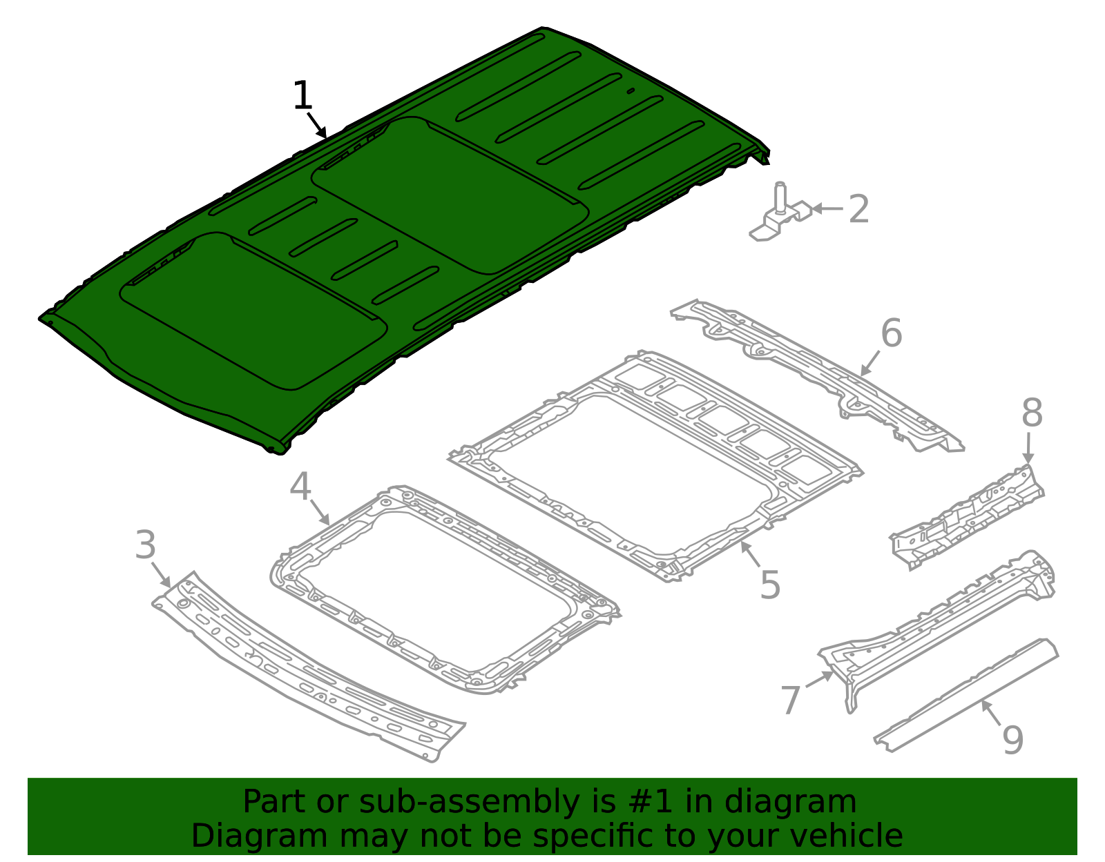2015-2020 Kia Sedona Roof Panel 67111-A9100 | TascaParts