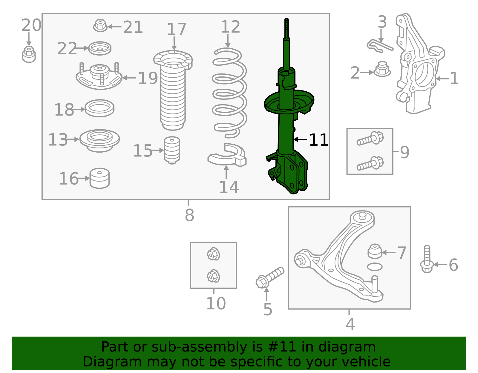 OEM 2012-2017 Honda Odyssey Suspension Strut 51606-TK8-A04 | Honda ...