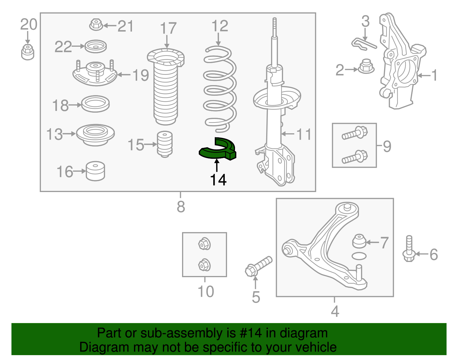 51684-TK8-A01 - Spring Lower Insulator 2011-2017 Honda Odyssey | Honda ...