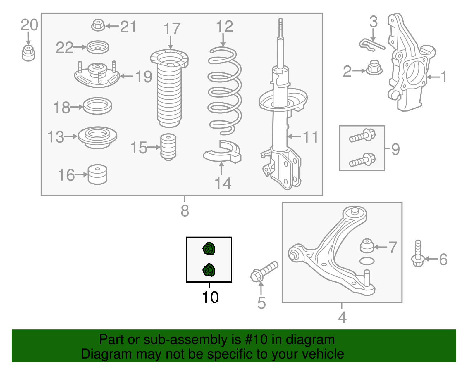 90382-SP0-003 - Strut Assembly Nut 1999-2017 Honda | Honda Parts Online