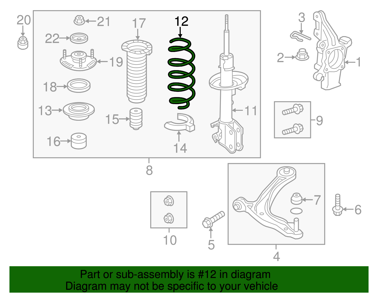 OEM 2011-2017 Honda Odyssey Coil Spring 51406-TK8-A62 | Honda ...