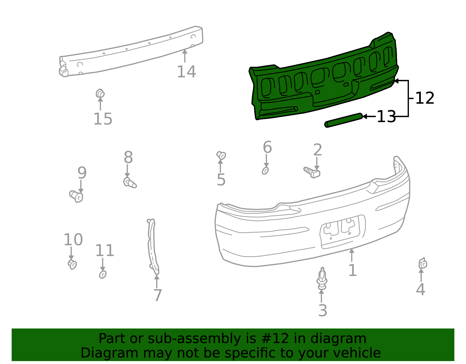 1999-2003 Toyota Solara Energy Absorber 52615-AA021 | Toyota Parts Center
