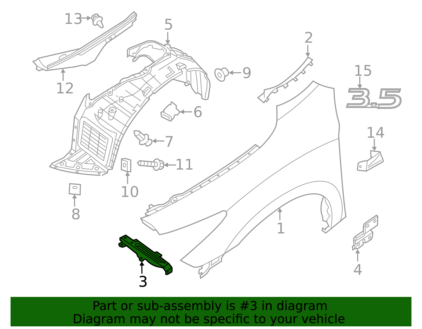 F31803JAMA - Fender Front Bracket 2013-2020 INFINITI | Infiniti of ...