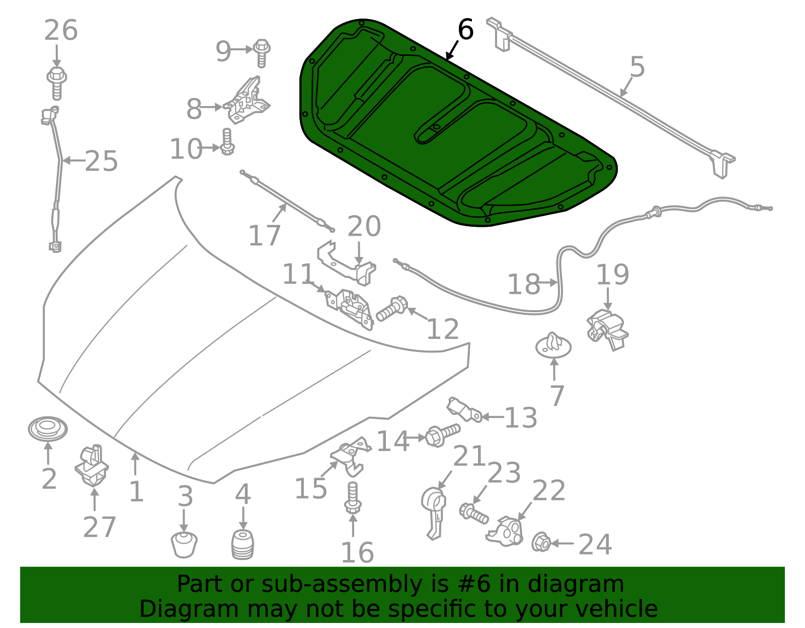 2017-2022 Kia Sportage Hood Insulation Pad 81125-D9000 | OEM Parts Online