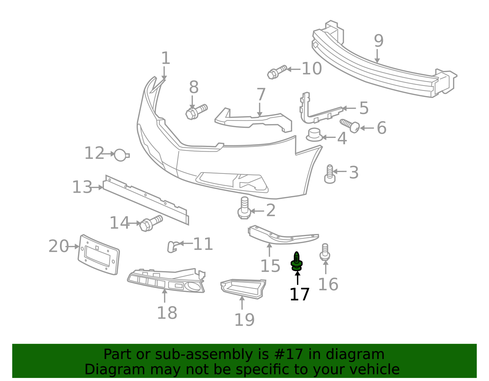 2009-2014 Acura Bumper Cover Clip 91503-SZ5-003 | OEM Parts Online