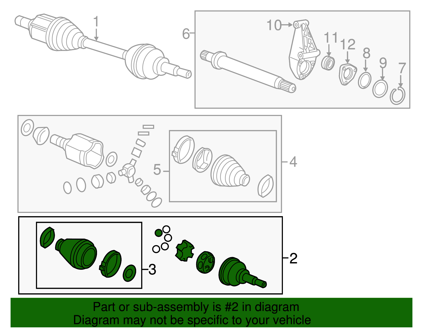 95228721 - Front Driver Side Wheel Half-Shaft Constant Velocity (CV ...